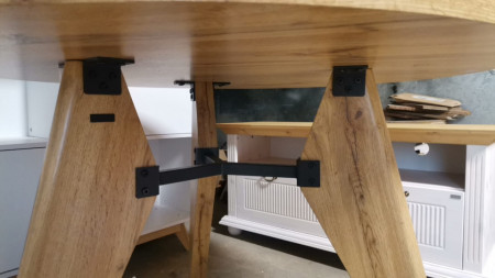 Masa de living rotunda by Home Affaire, lemn masiv, 110 x 75 cm ...