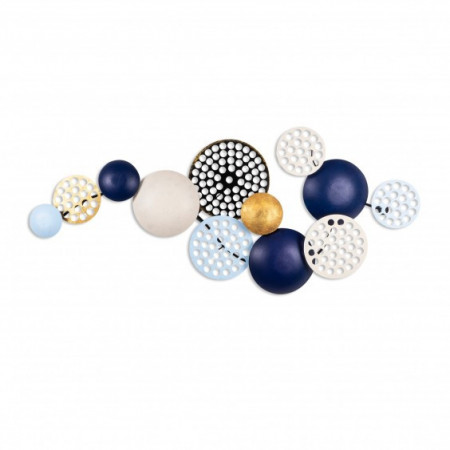 Set 2 decoratiuni de perete Ginkgo, metal, auriu, diametru 24 cm ...