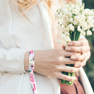 Set de 20 bratari pentru nunta FORMIZON, model floral, textil ...