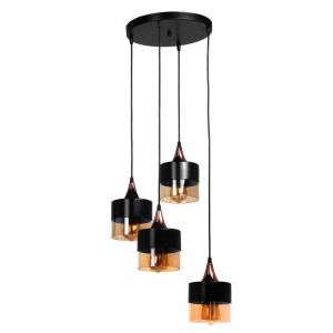 Lustra tip pendul Exton, metal, negru, 43 x 135 cm - Chilipirul Zilei