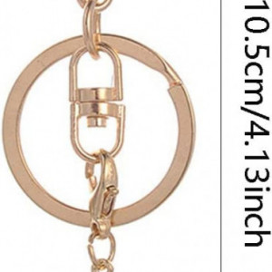 Set de 2 brelocuri de chei cu pandativ fulg DYWW, auriu, metal, 10,5 cm ...