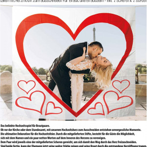 Fundal pentru nunta cu 2 foarfece si 2 stilouri Mijoma, inima, alb/rosu ...