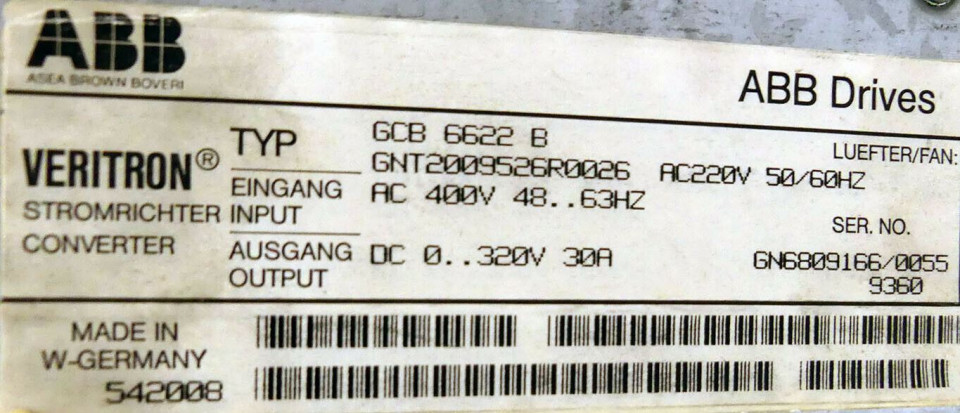 ABB VERITRON GCB 6622B, 30A