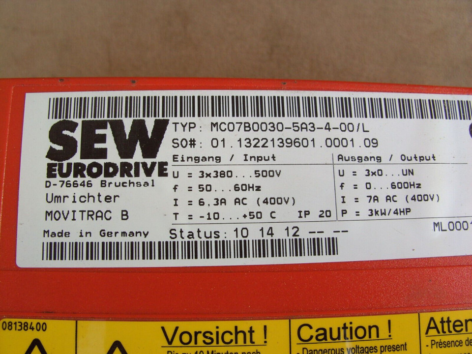 Convertizor de frecventa / VFD SEW Movitrac B 3KW