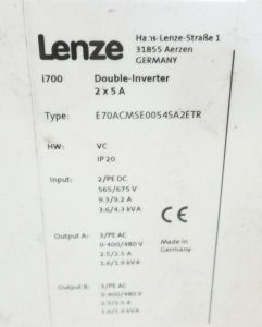 Convertizor de frecventa (VFD) LENZE i700 double inverter 2x5A