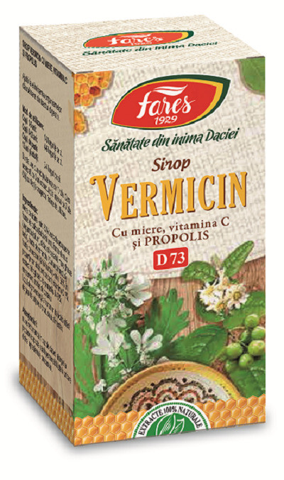 SIROP VERMICIN CU MIERE, PROPOLIS SI VIT.C 100ml FARES