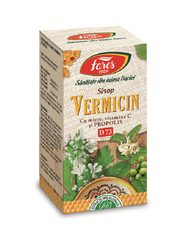 SIROP VERMICIN CU MIERE, PROPOLIS SI VIT.C 100ml FARES
