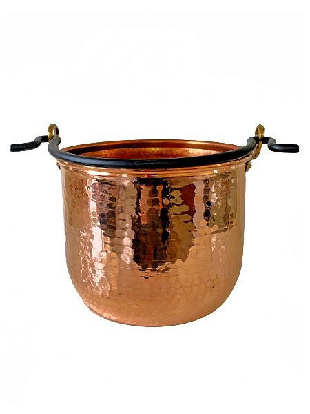 Ceaun Traditional, Cupru Masiv, Toarta Fier Forjat, 100 Litri