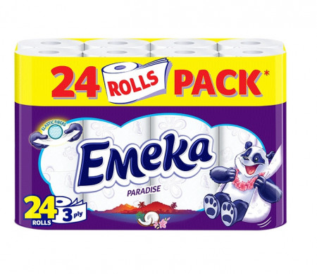 Hartie igienica Emeka Paradise, 3 straturi, 24 role