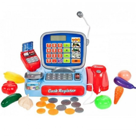 Set de joaca pentru copii MalPlay, Casa de marcat cu LCD, Scanner ...