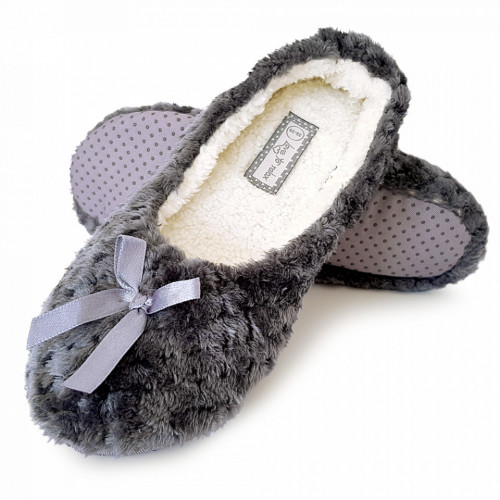 Papuci de Casa Tip Balerini, 'Wolf', Balerini Imblaniti Interior