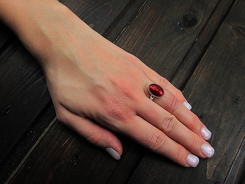 Inel argint reglabil cu carneol 14x10 MM