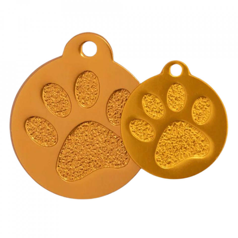 Medalion personalizat Banut Colorat cu Labuta, gravare inclusa