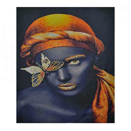 Tablou LED canvas Gold Butterflay cu leduri lumini 64 x 45 cm