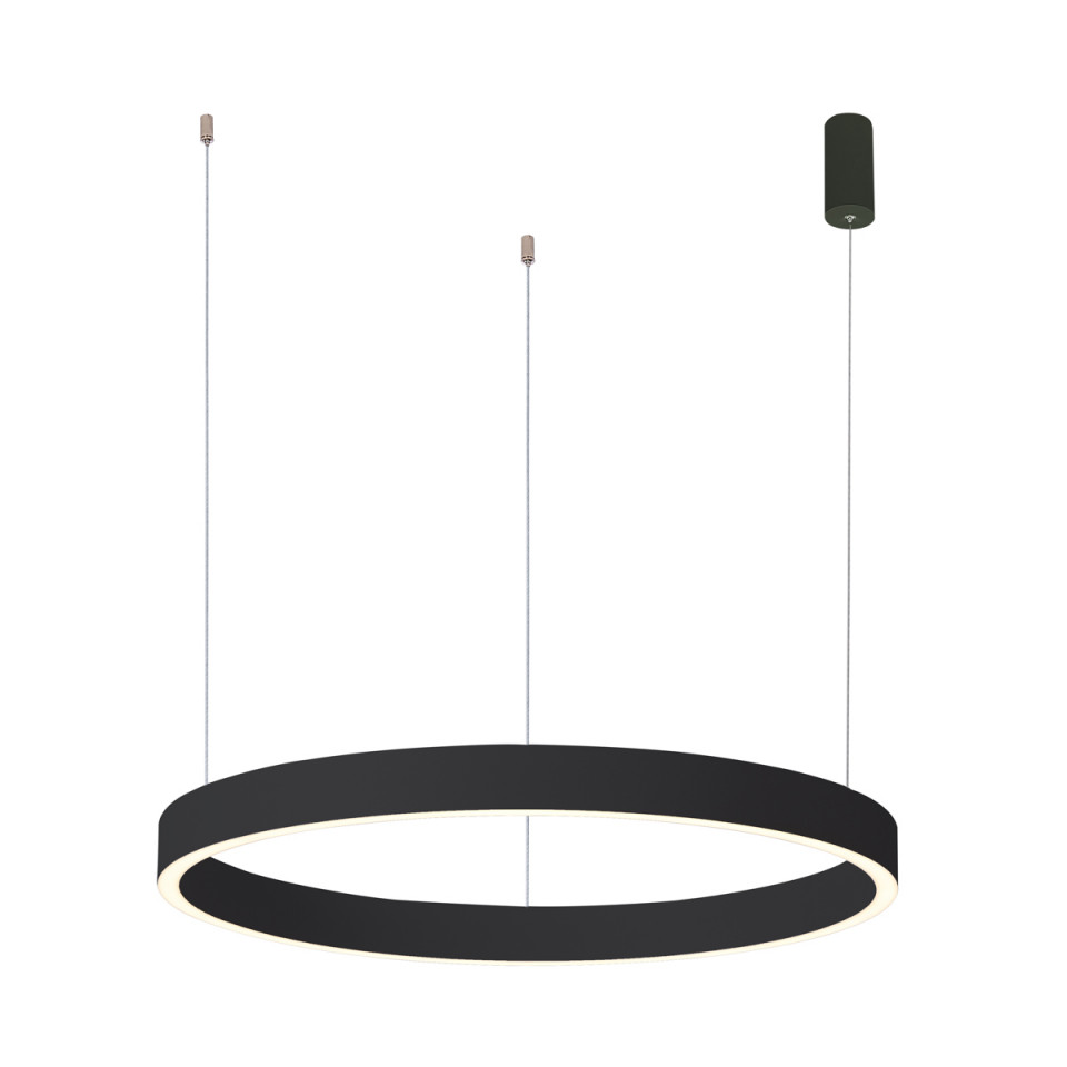 Lustra moderna neagra rotunda din metal cu led Italux Brasco d80