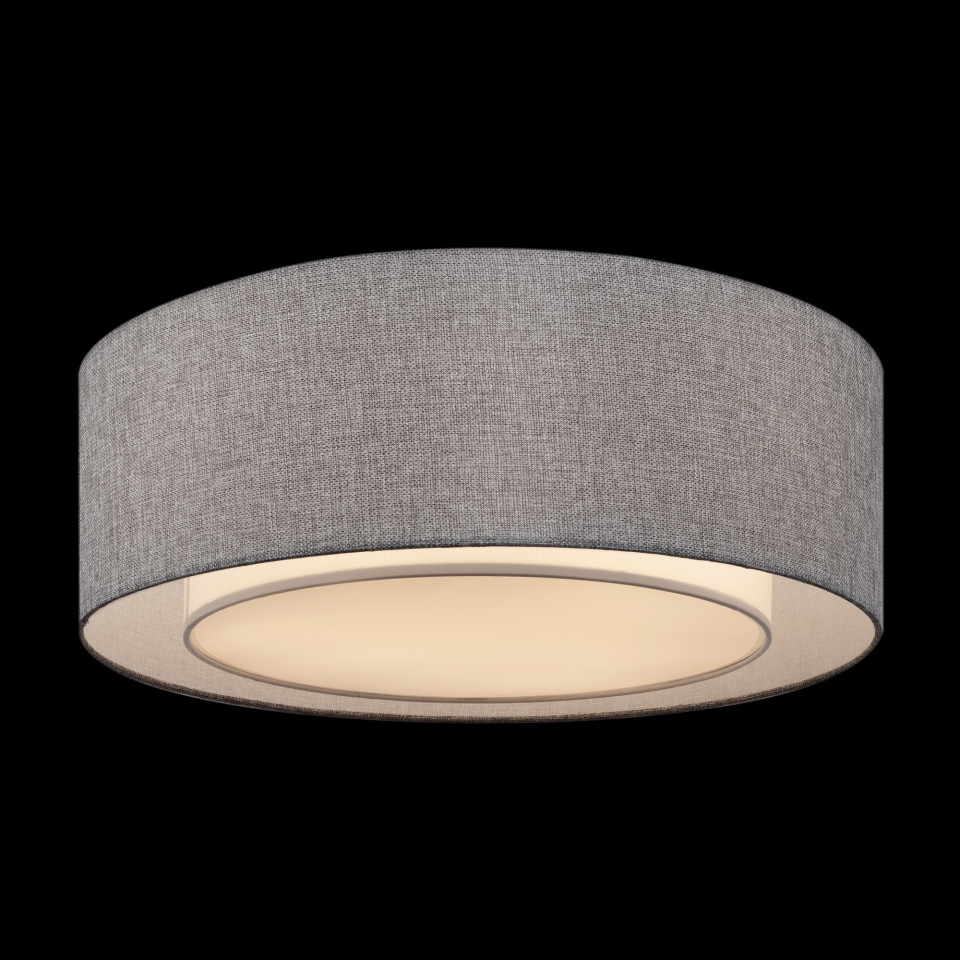 Plafoniera/Aplica tavan rotunda gri din metal si textil cu 3 becuri
