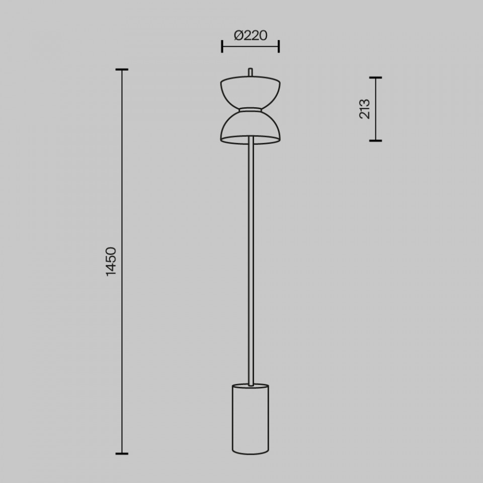 Lampadar modern auriu din metal cu led Maytoni Kyoto