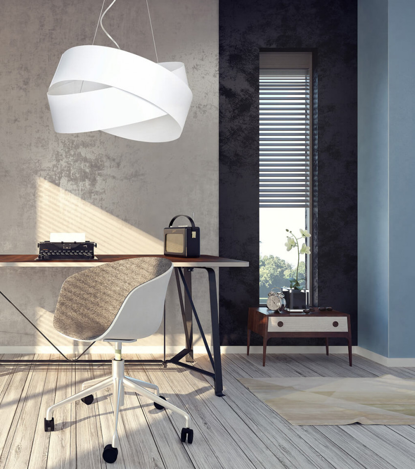 Lustra moderna alba din metal cu 3 becuri Vieno