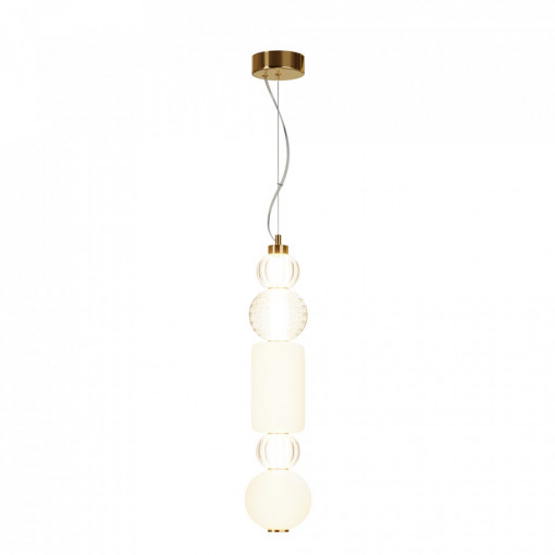 Pendul modern auriu cu globuri de sticla cu led Maytoni Collar