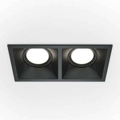 Spot incastrat modern negru patrat dublu Maytoni Dot