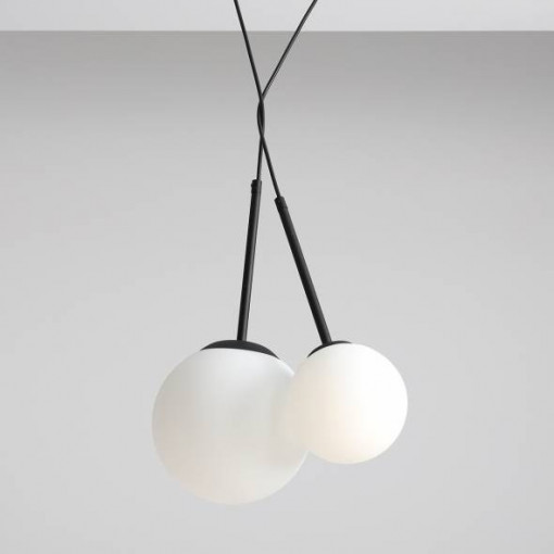 Pendul modern negru cu glob de sticla Aldex Bosso d20