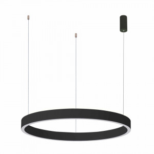 Lustra moderna neagra rotunda din metal cu led Italux Brasco d80