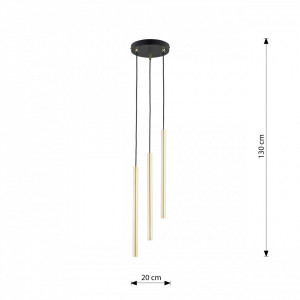 Lustra moderna rotunda aurie cu 3 pendule Selter
