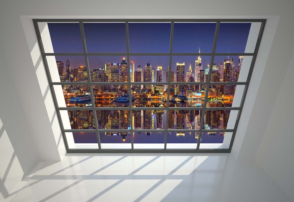 Penthouse Window NYC at Night