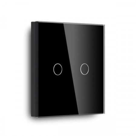 Întrerupător tactil dublu cu senzor telecomandă M1 negru