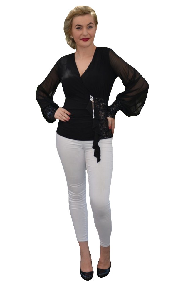 Bluza moderna, de culoare neagra, perfecta pentru ocazii