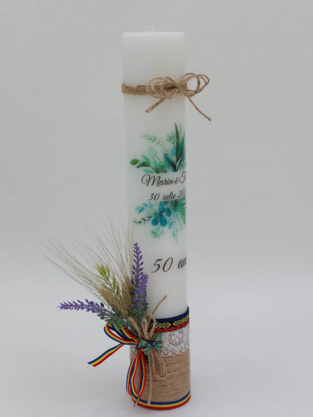 Lumanari Nunta De Aur Cu Tematica Traditionala