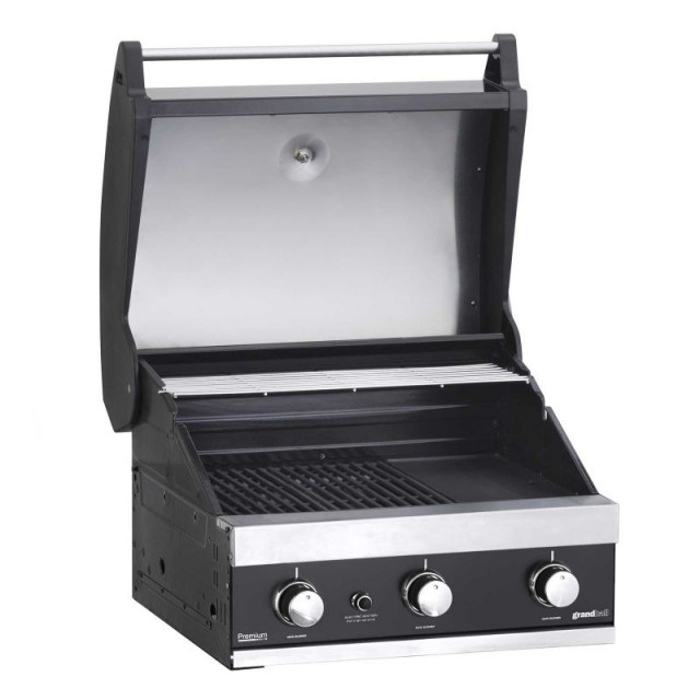 Gratar pe gaz cu 3 arzatoare din inox, incastrabil, gratare din fonta ...