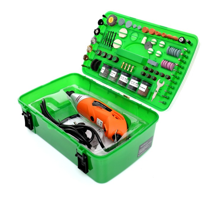 Mini freza electrica 170W 220V 218 piese KraftDele KD10281