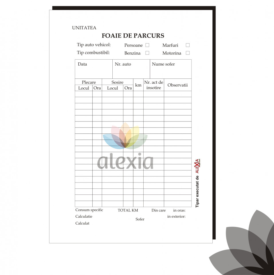 Foaie parcurs A5