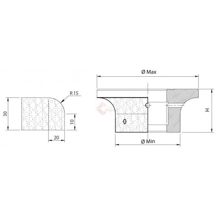 Freza Diamantata Semi-Baston Raza 15mm pt. Marmura, Granit si Gresie ...