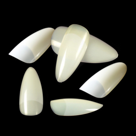 Tipsuri Unghii Migdala cu Pat de Lipire Culoare Naturala 100 Buc