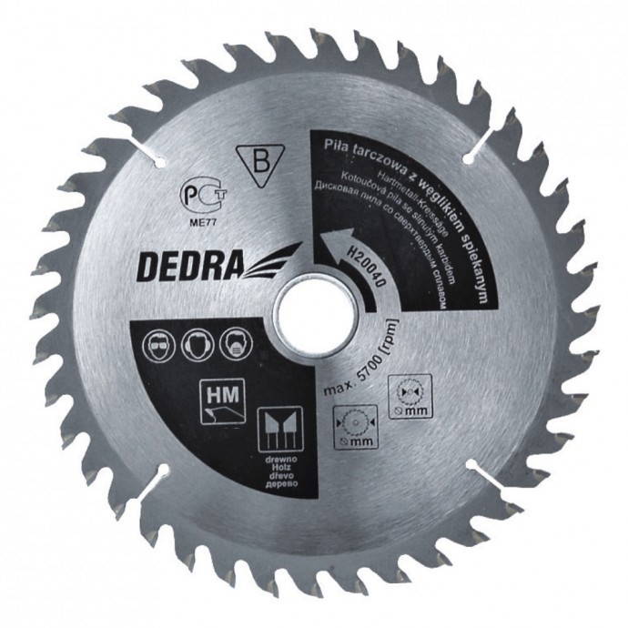 Disc circular pentru taiat lemn , 250mm x 40T x 30mm , dinti vidia , Dedra