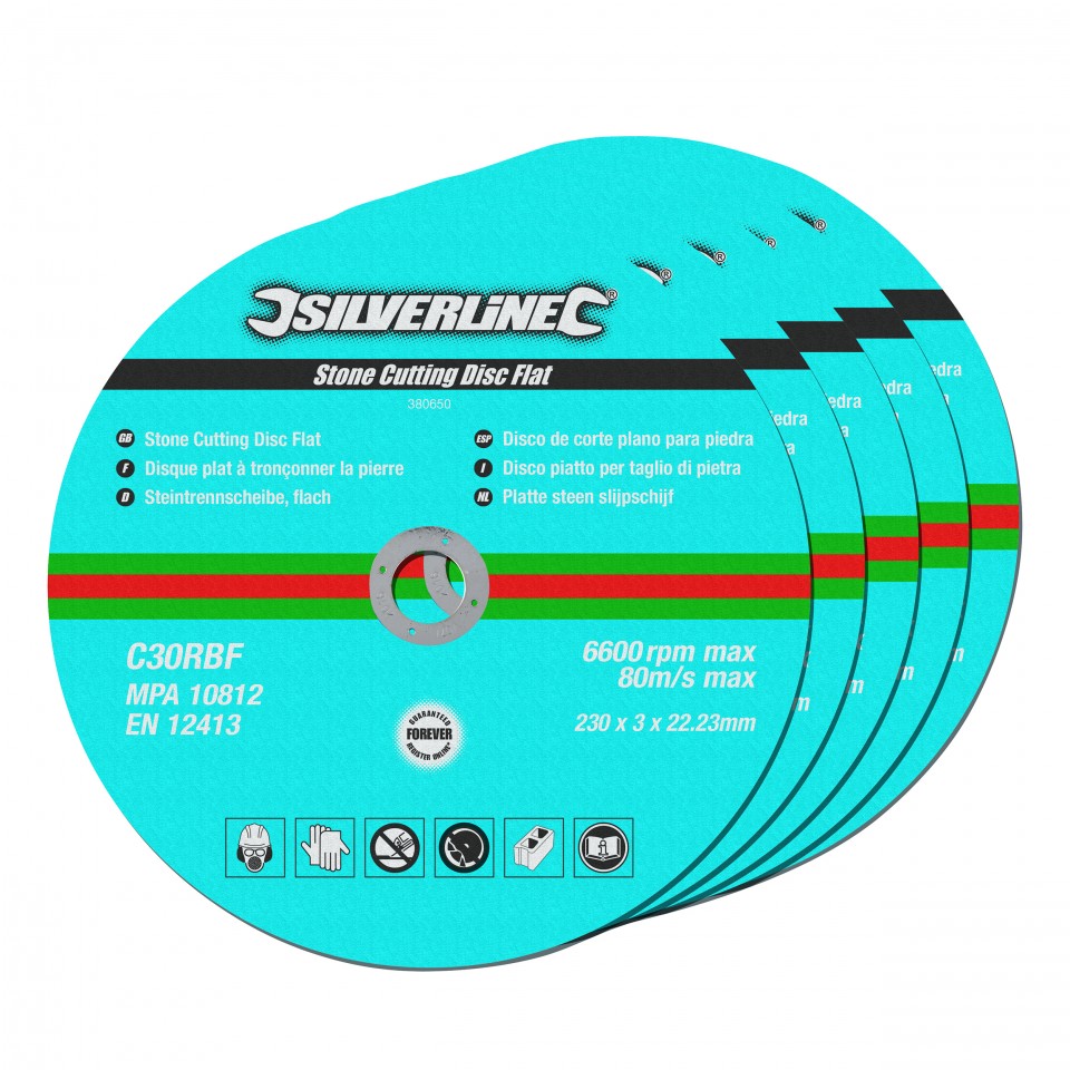 Discuri flex pentru piatra set 5 buc , 230 x 3 x 22.23mm , Silverline ...