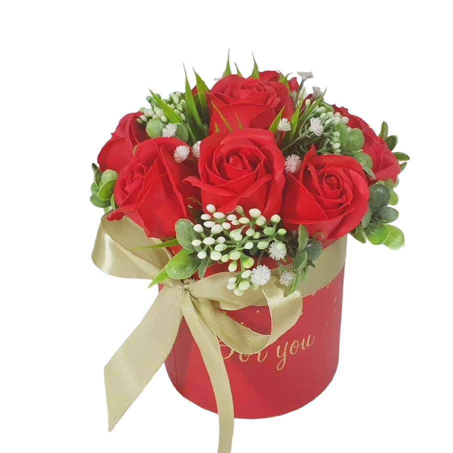 Aranjament de 8 Martie-trandafiri de sapun (cod 2006)