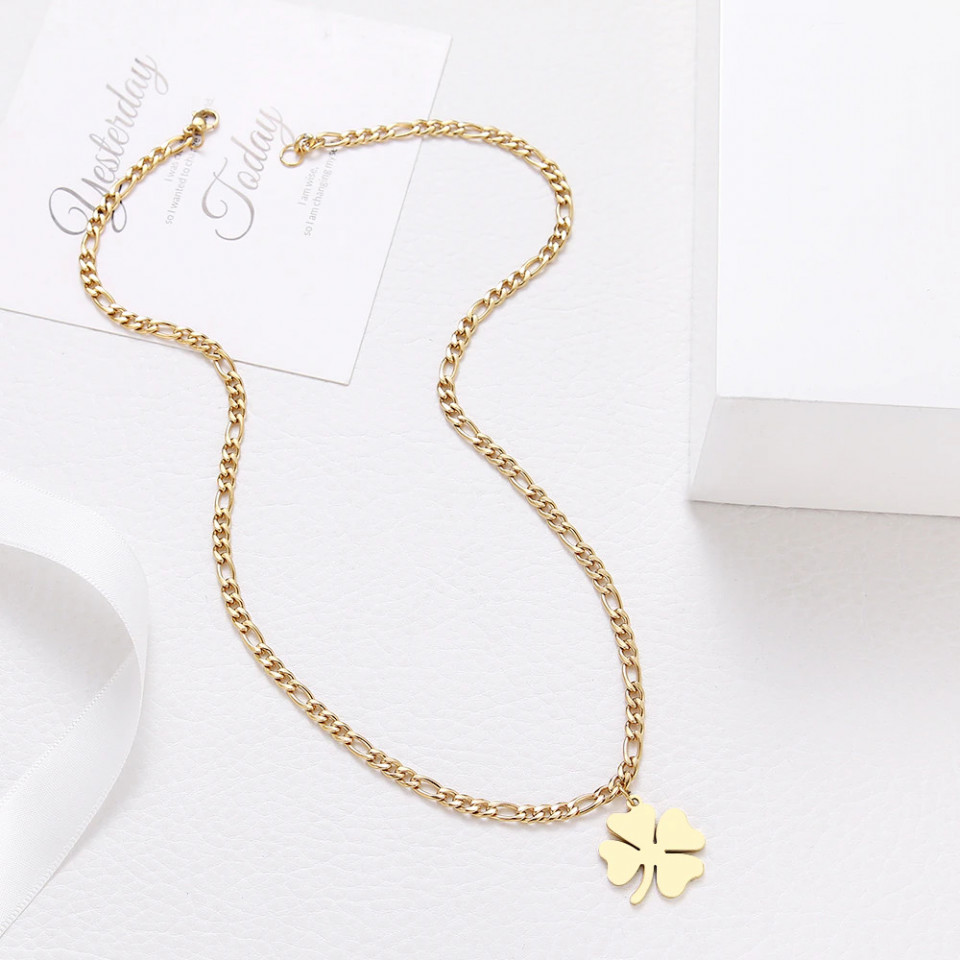 Lantisor Inox Auriu Trifoi - N771