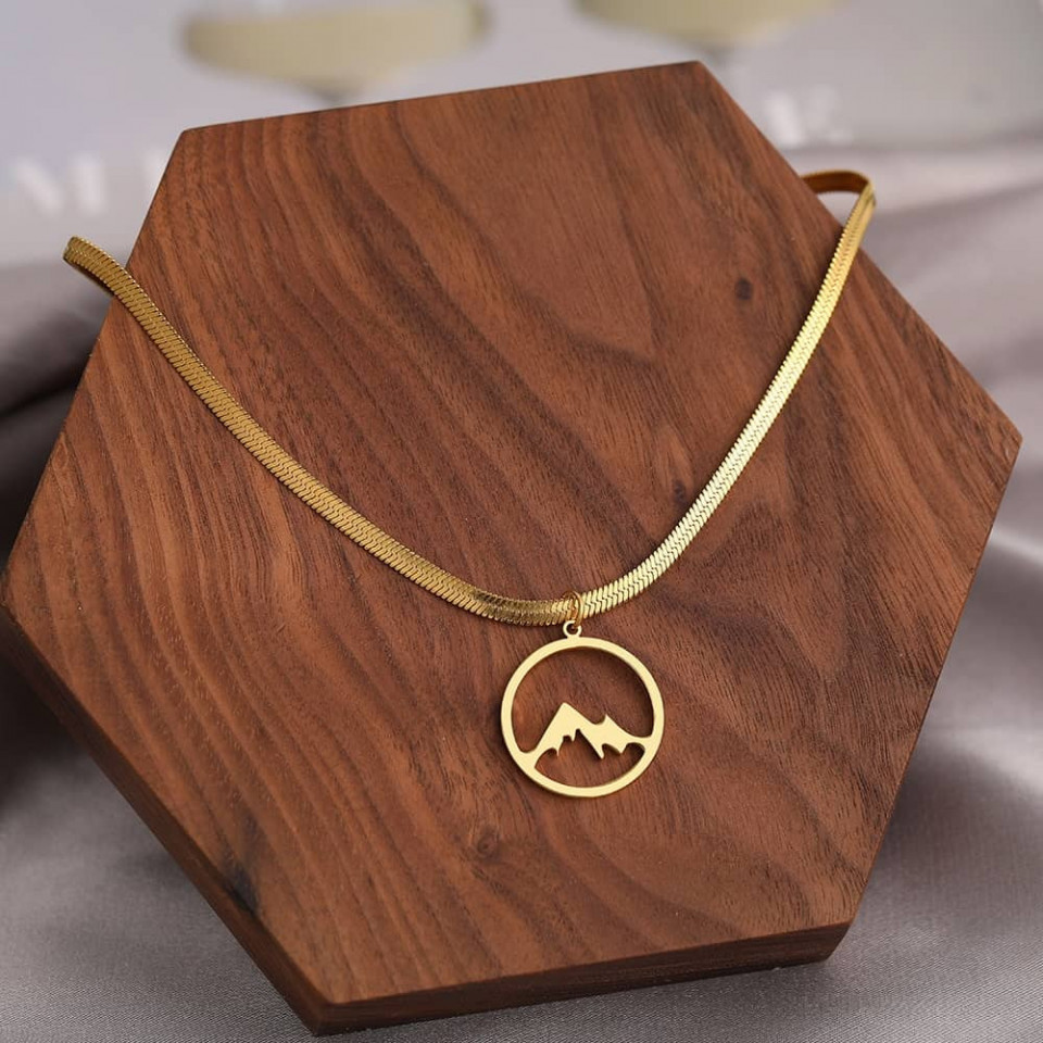 Lantisor Inox Auriu Munte Snake- N8651