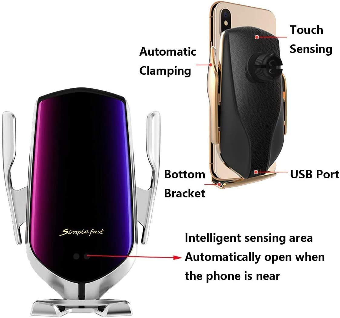 Suport de telefon pentru masina cu incarcare wireless si inchidere automata