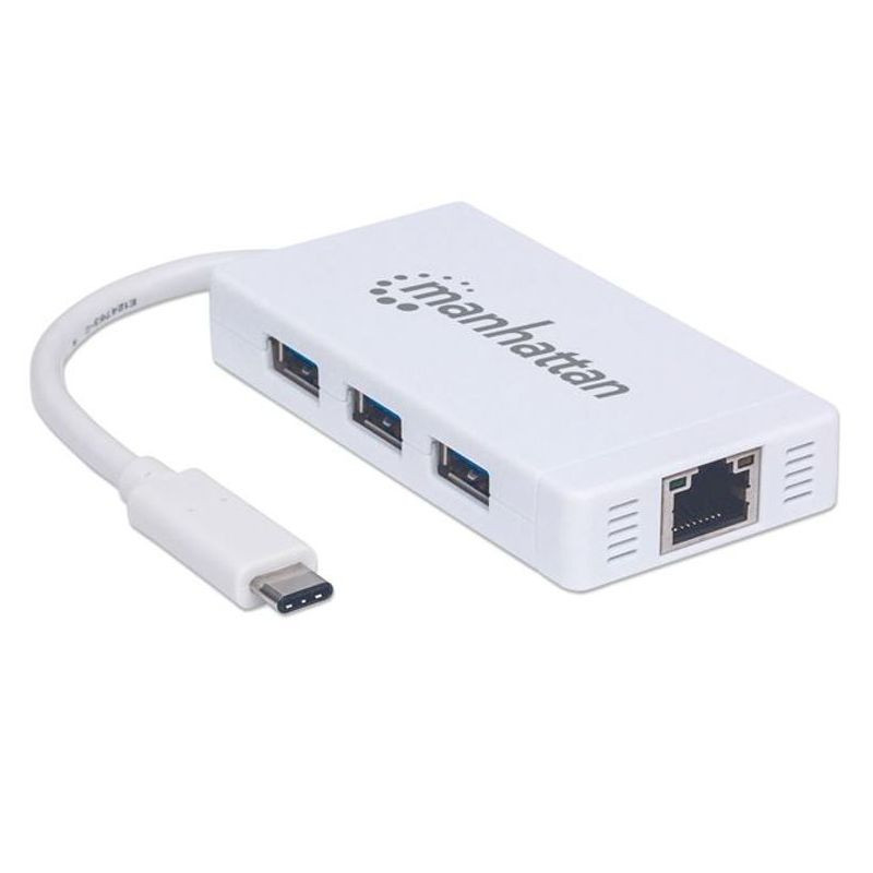 MANHATTAN HUB USB TYPE C TO 3XUSB 3.1 + GIGABIT ETHERNET