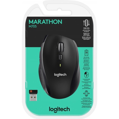 Mis LOGITECH M705 MARATHON, wireless, dark gray, 910-001949