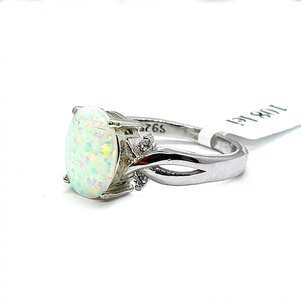 Inel Opal Alb