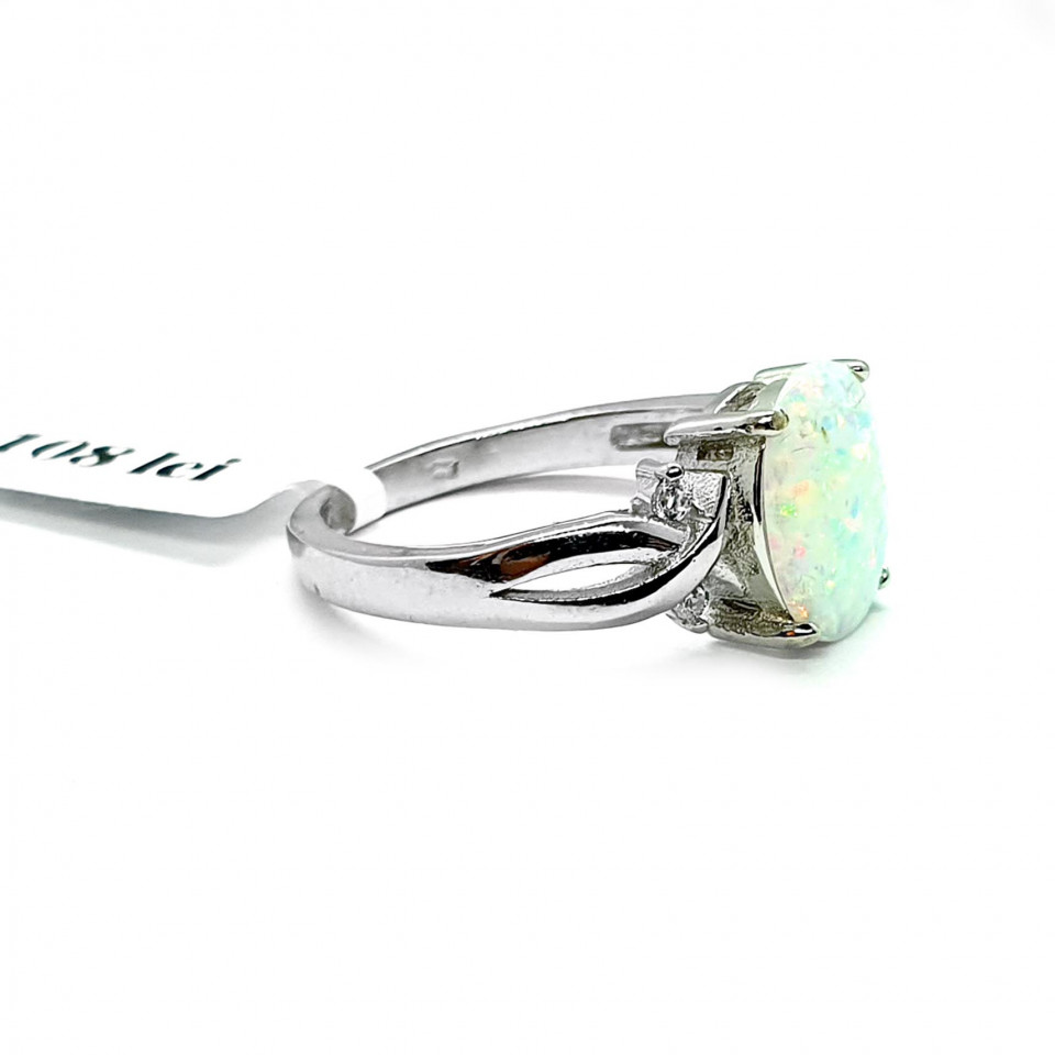 Inel Opal Alb