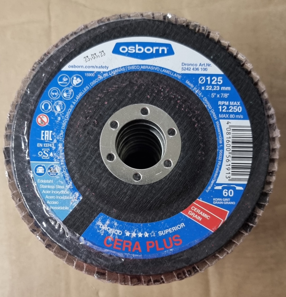 Disc lamelar 125mm, granulatie 60, ceramic