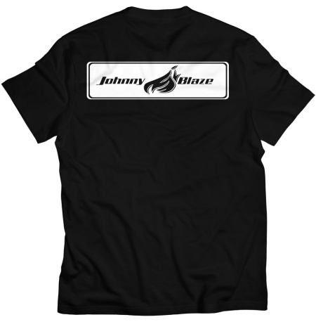 Johnny Blaze T-shirt - JB Old School Signature Logo [ Black Navy Blue ]