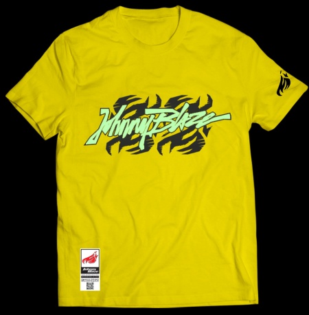 Johnny Blaze T-shirt - Classic Old School [ Yellow Black / Glow in the ...