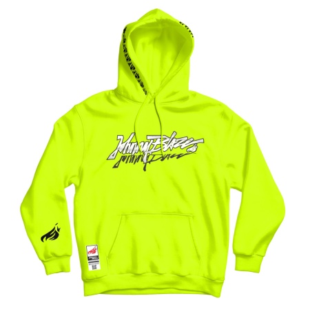 Johnny Blaze Hoodie - JB Old School Signature Logo [ Black Fluo Yellow ]